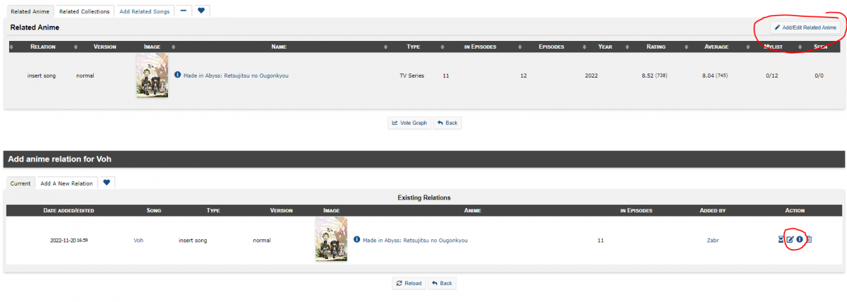 Content:Songs - AniDB